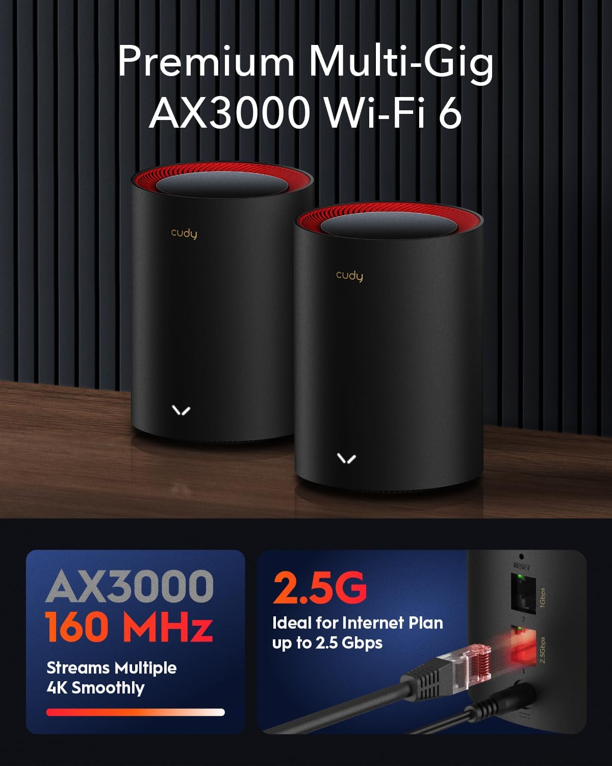 Безжична Wi-fi система Cudy M3000 Mesh 3 Pack AX3000 WiFi 6 System Dual ...
