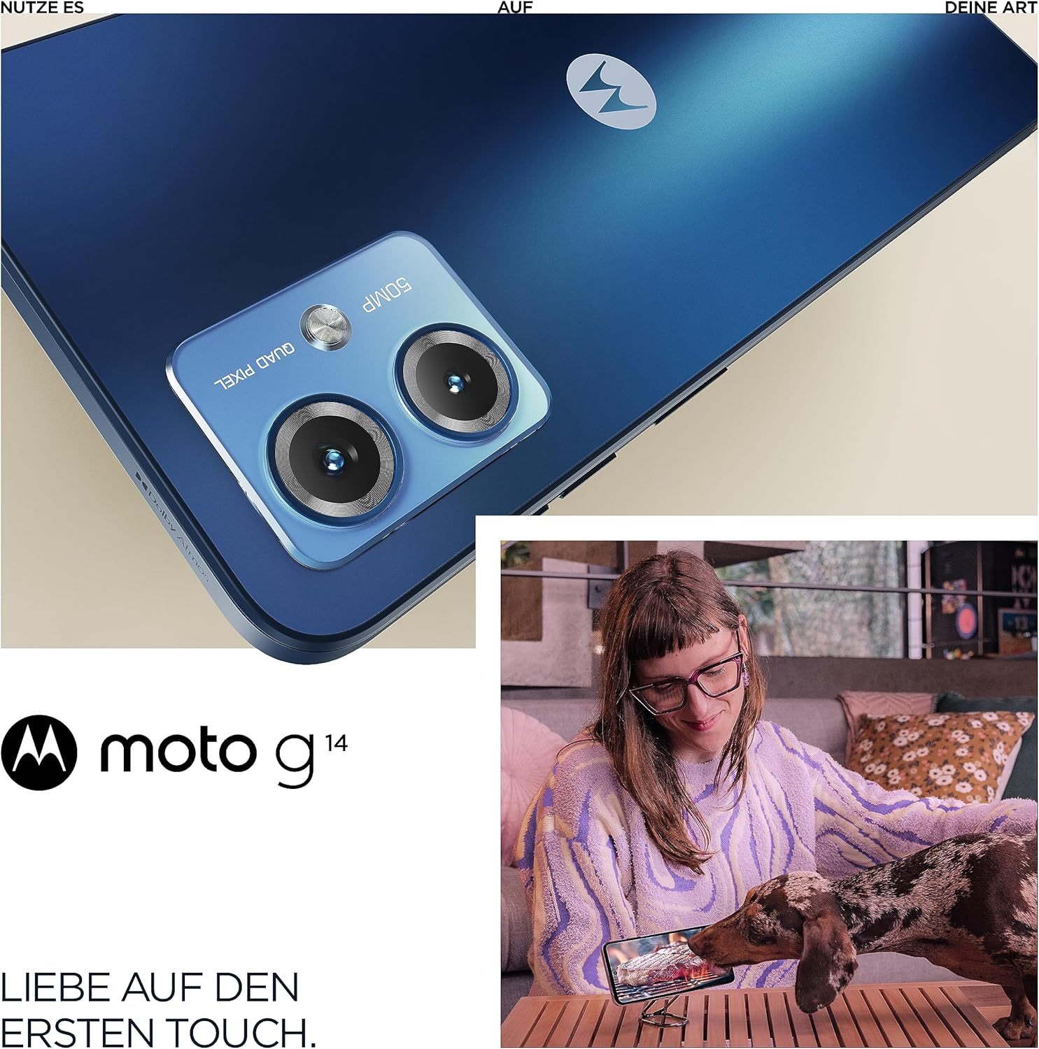 Смартфон Motorola Moto g14 6.5 Inch FHD+ Display 50 MP Dual Camera 4 ...