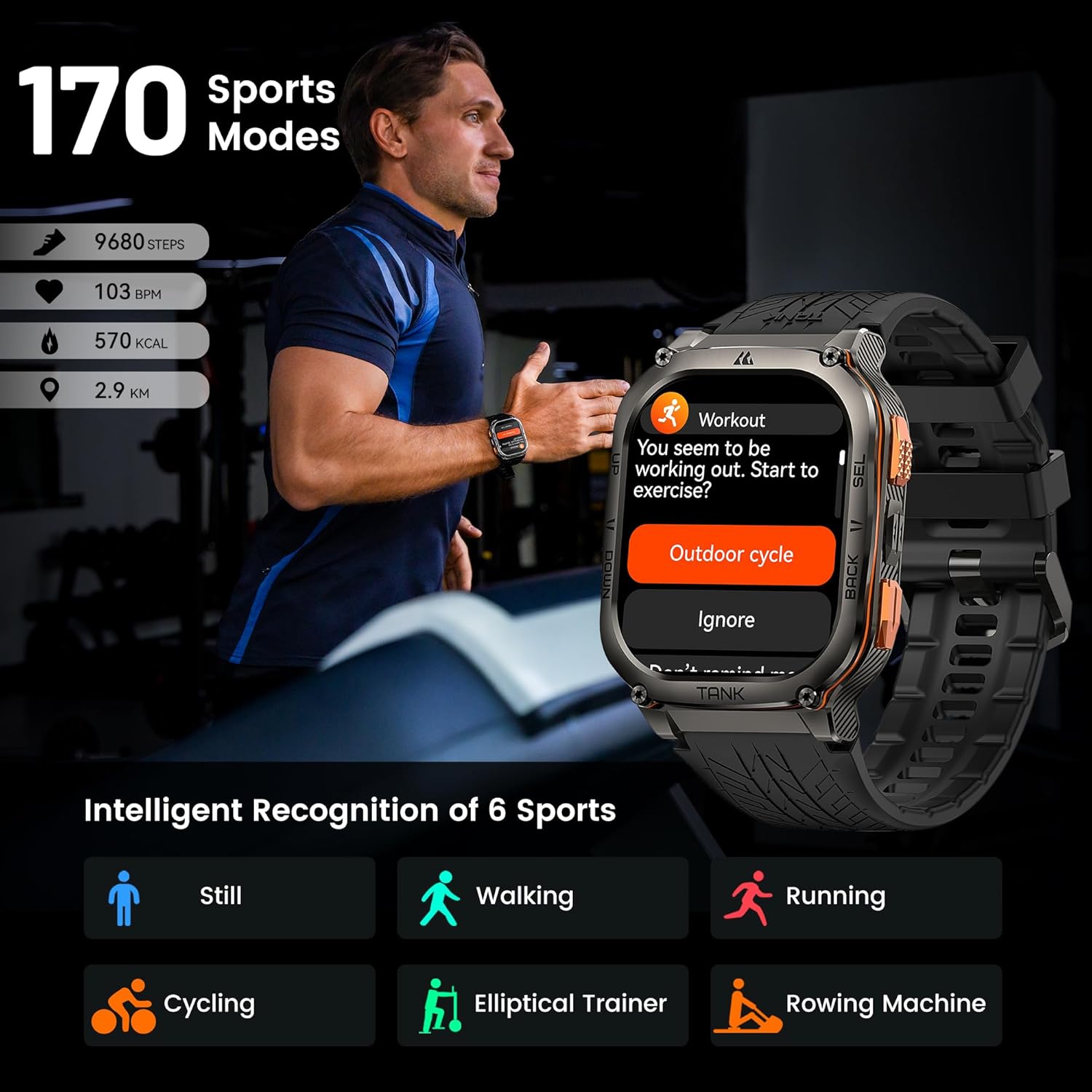 Смарт часовник KOSPET TANK M3 Ultra Men’s Smart Watch 1.96 AMOLED ...