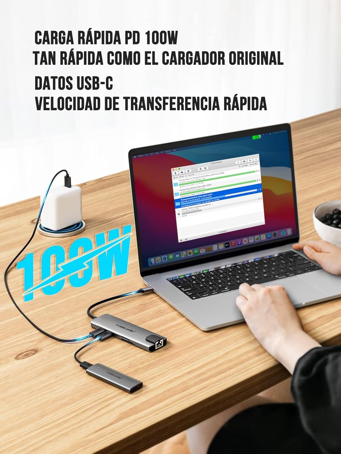 Докинг станция хъб Lemorele TC39 USB C Hub 9 в 1 Gigabit Ethernet HDMI ...